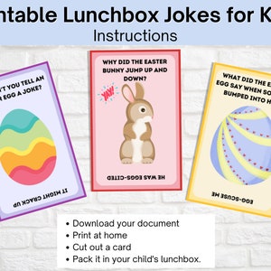 Printable Easter Lunchbox Jokes for Kids, Funny Easter Lunch Bag Cards ...