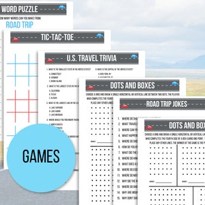 Mega Kids Road Trip Games, Travel Activities, Road Trip Games Bundle ...