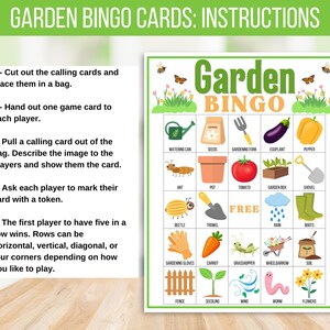 Garden Bingo, Spring Bingo, Garden Game, Garden Activity, Garden ...