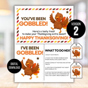 You've Been Gobbled Printable Thanksgiving Kit, I've Been Gobbled ...