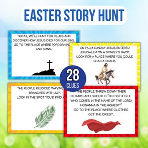 Easter Story Treasure Hunt, Religious Easter Scavenger Hunt, Christian ...