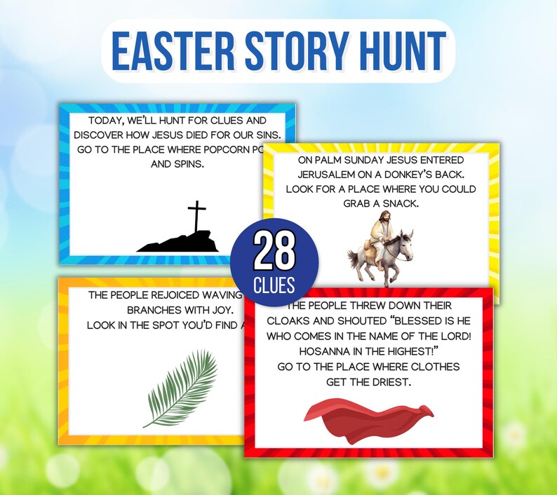 Easter Story Treasure Hunt, Religious Easter Scavenger Hunt, Christian ...