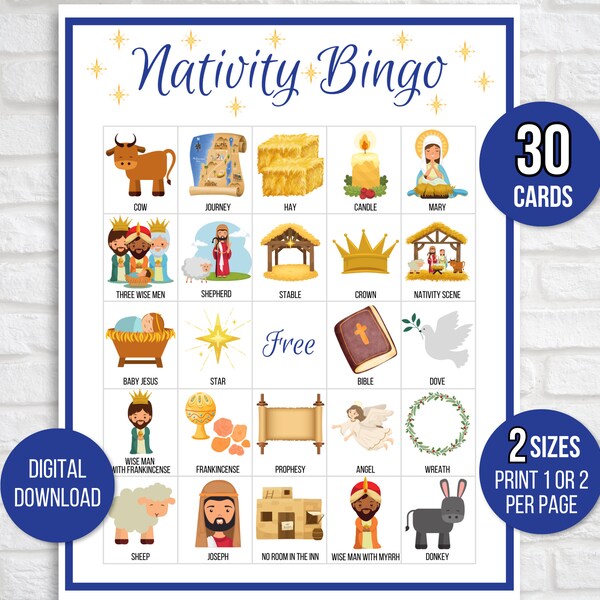 Nativity Bingo - Etsy