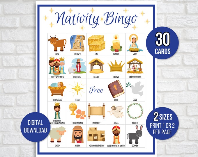 Christmas Nativity Bingo Game - Etsy