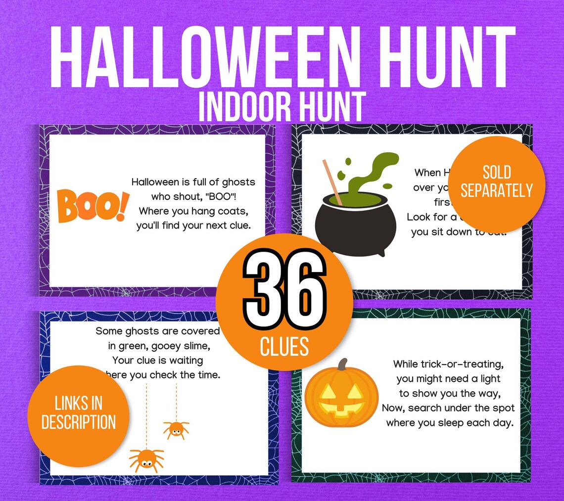 Outdoor Halloween Treasure Hunt, Outdoor Halloween Scavenger Hunt, 28 ...
