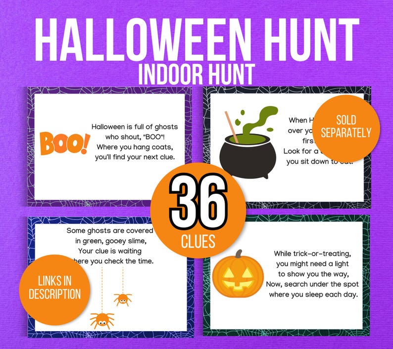 Outdoor Halloween Treasure Hunt, Outdoor Halloween Scavenger Hunt, 28 ...