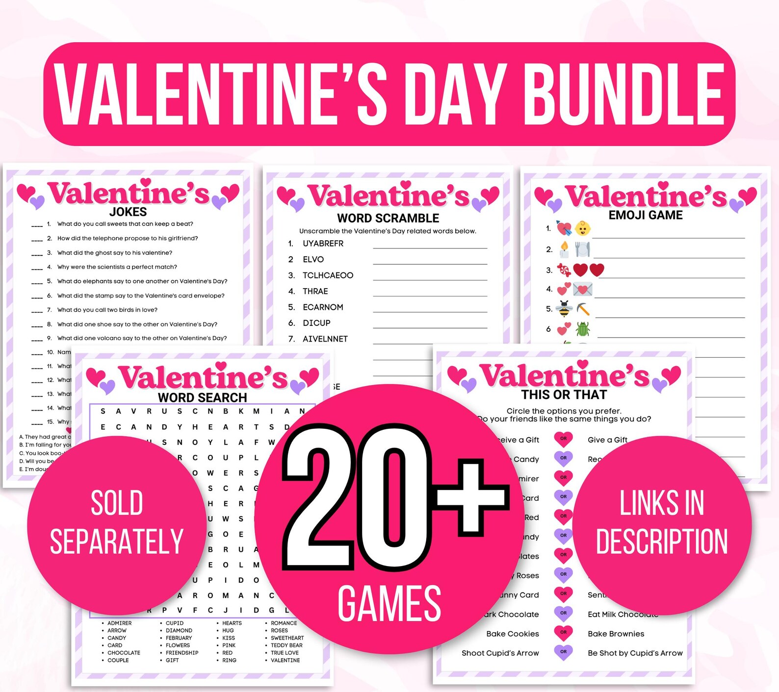 Valentine's Day Word Search, Fun Valentines' Day Game, Printable ...