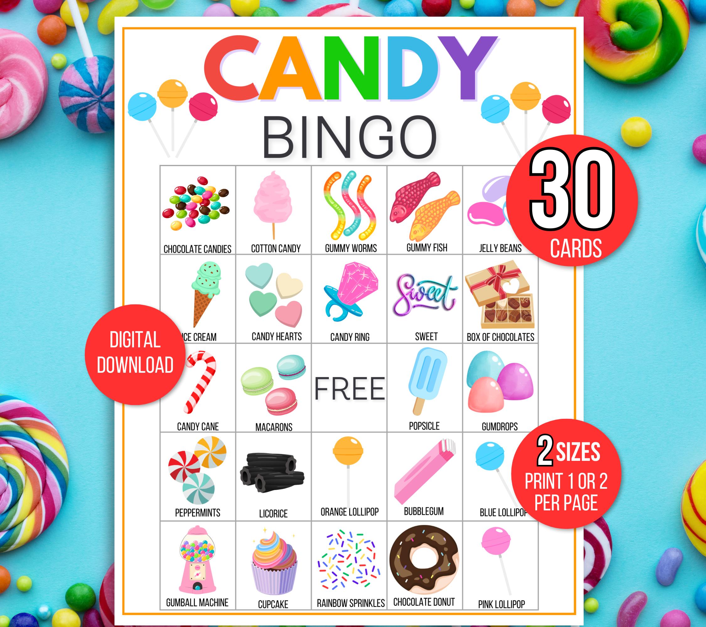 Candyland Bingo Cards Printable Candy Bingo | TPT