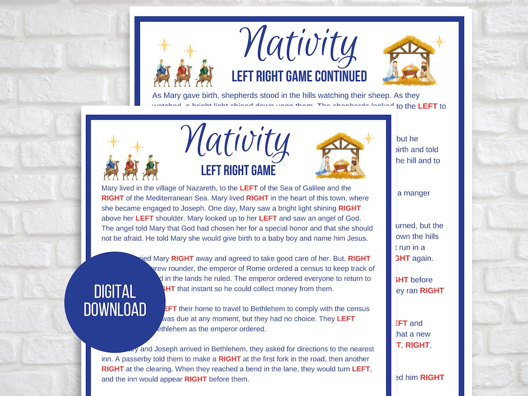 Left Right Nativity Story, Left Right Christmas Game, Left Right ...