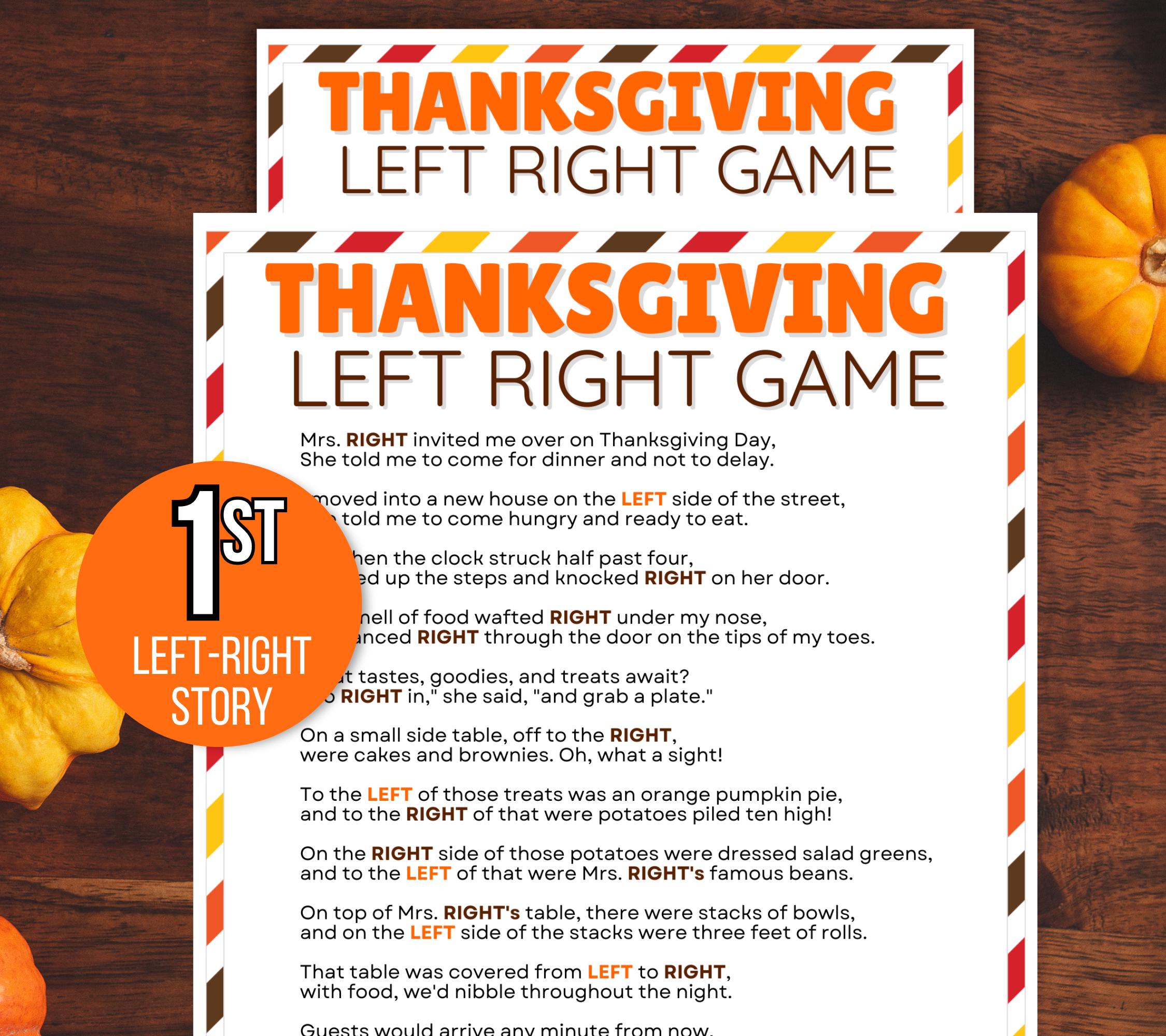Thanksgiving Pass the Prize Game, Thanksgiving Games, Thanksgiving Left ...