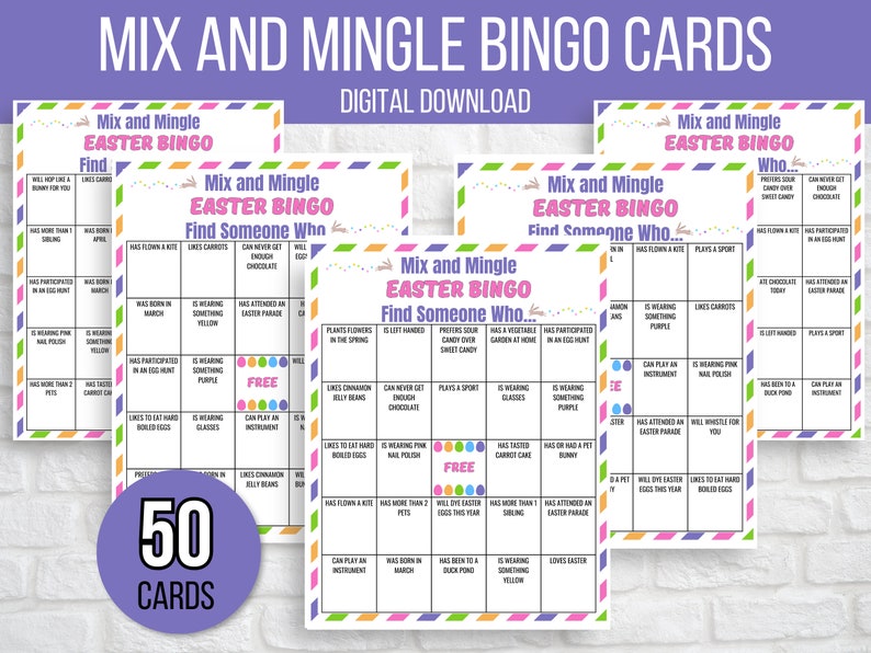 Easter Bingo, Easter Get to Know You Bingo, Easter Find Someone Who ...