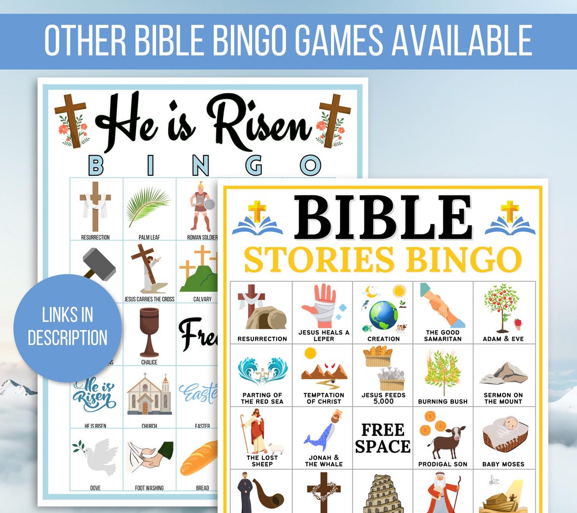 Easter Story Bingo, 50 Religious Easter Bingo Cards, Easter Bible Bingo ...