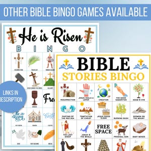 Easter Story Bingo, 50 Religious Easter Bingo Cards, Easter Bible Bingo ...