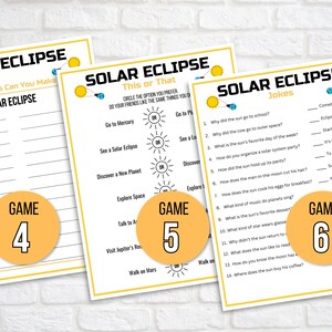 Solar Eclipse Games, Printable Solar Eclipse Games, Solar Eclipse Game ...