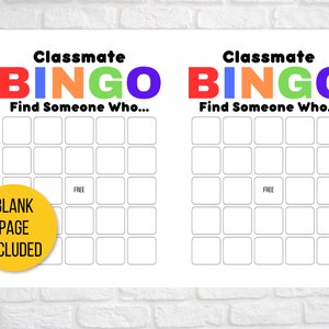 Classmate Bingo, Get to Know You Bingo, Find Someone Who Bingo, Find ...
