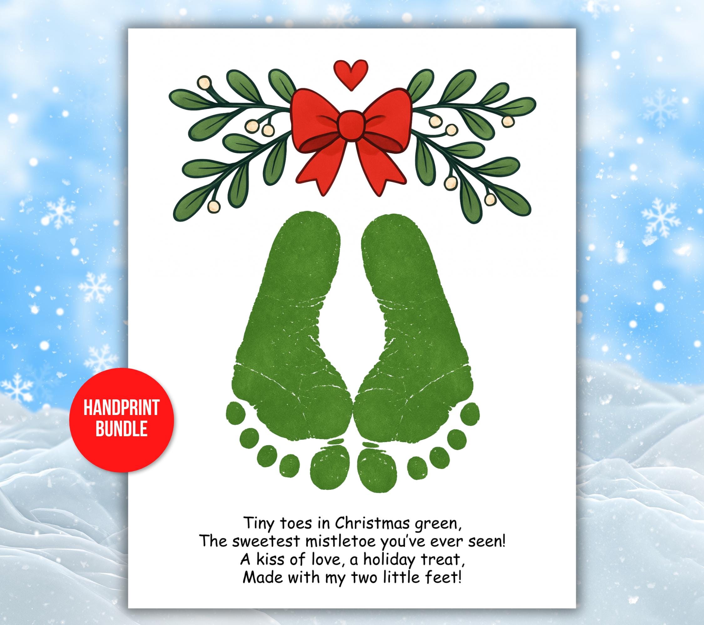 Christmas Handprint Keepsake Bundle, Christmas Handprint Art, Handprint ...
