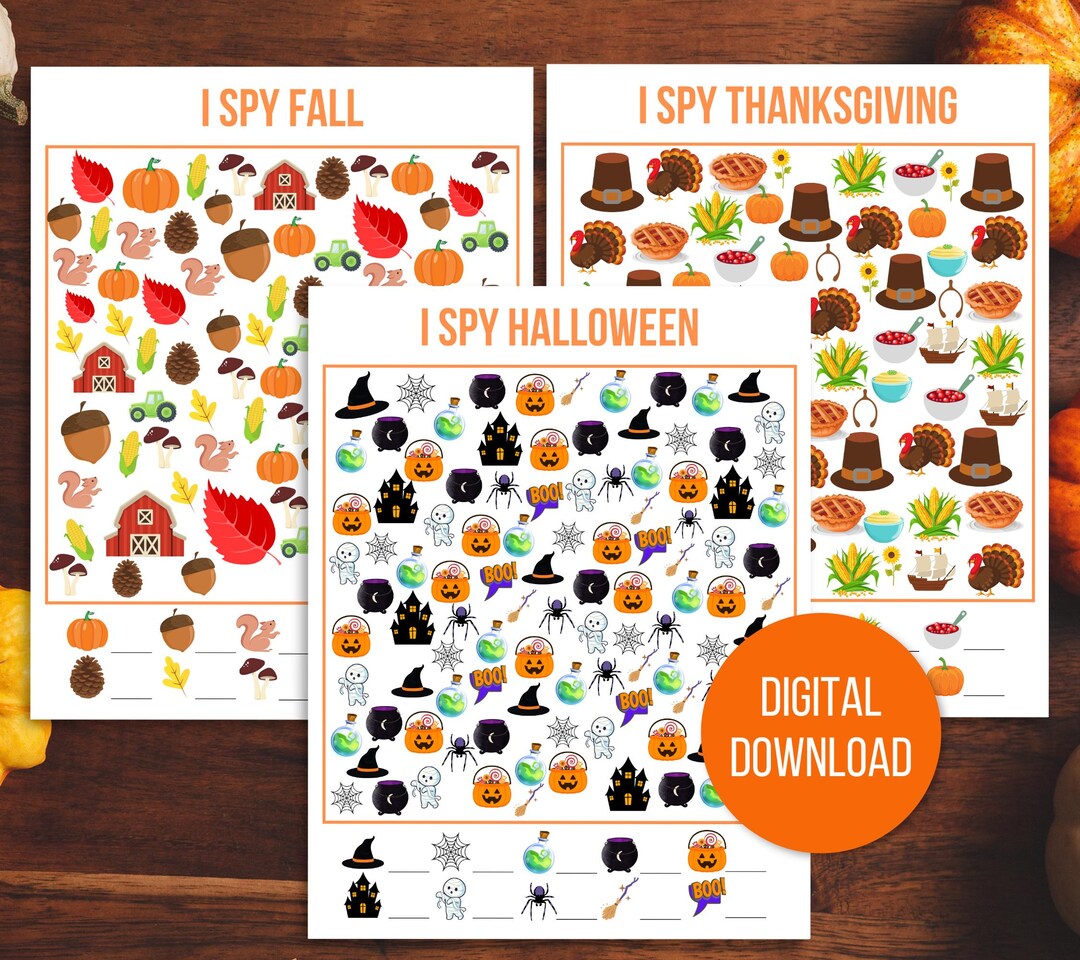 Thanksgiving I Spy, I Spy Halloween, Halloween I Spy, Autumn I Spy ...