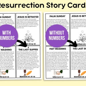 Easter Story Cards, Resurrection Story Cards, Holy Week Cards, Easter ...