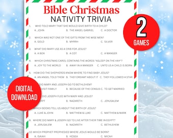 Christmas Bible Trivia Game, Church Christmas Party Game, Fun Christmas ...