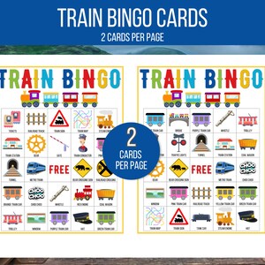 Train Bingo, 30 Printable Train Bingo Cards, Train Travel Bingo, Train ...