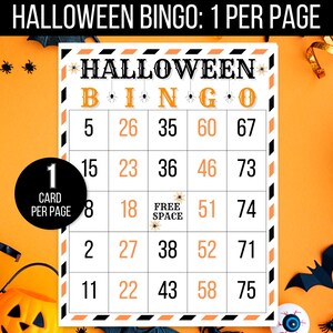 100 Halloween Bingo Cards, Halloween Number Bingo, Halloween Party Game ...