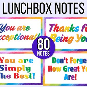 Printable Lunchbox Notes, Positive Notes, Encouragement Cards, Kindness ...