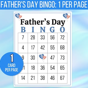 Father's Day Bingo, 100 Father's Day Bingo Cards, Father's Day Activity ...