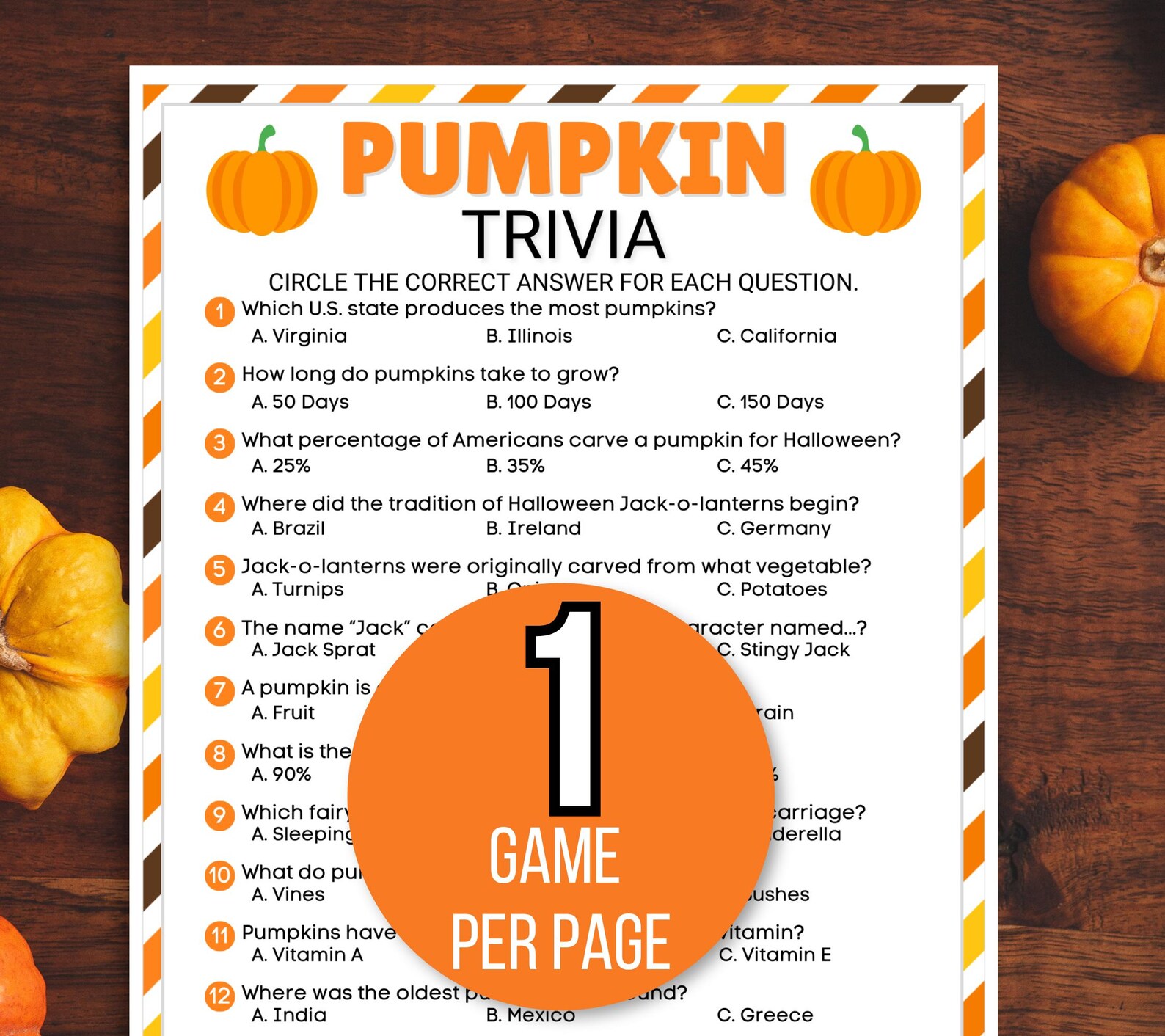 Turkey Trivia Game, Thanksgiving Party Games, Thanksgiving Trivia ...