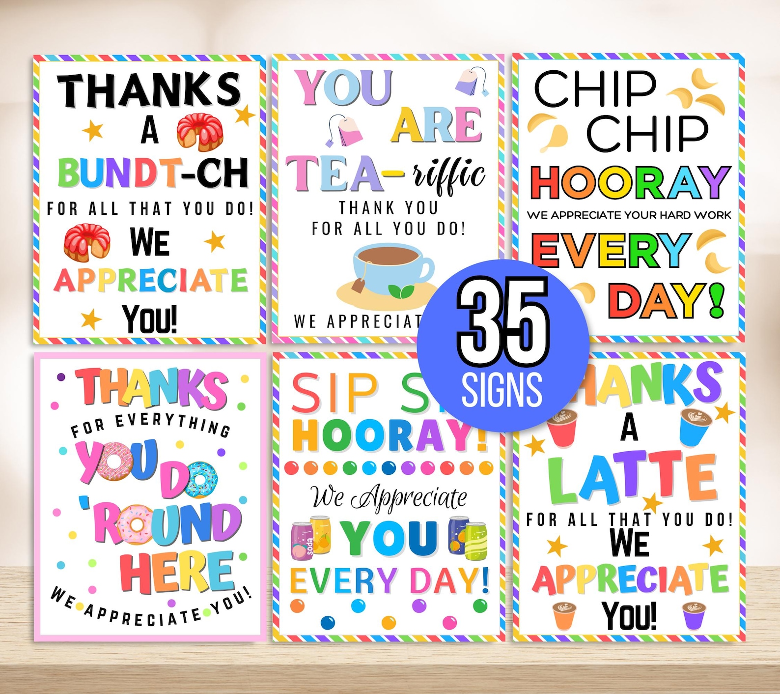 Teacher Appreciation Food Signs Bundle, Teacher Appreciation Week ...