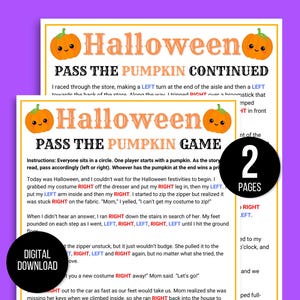 Halloween Left Right Game, Pass the Pumpkin Game, Halloween Left Right ...