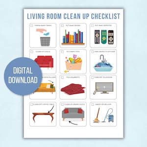 Kids Cleaning Checklist With Pictures, Kids Tidying Checklists, Kids ...