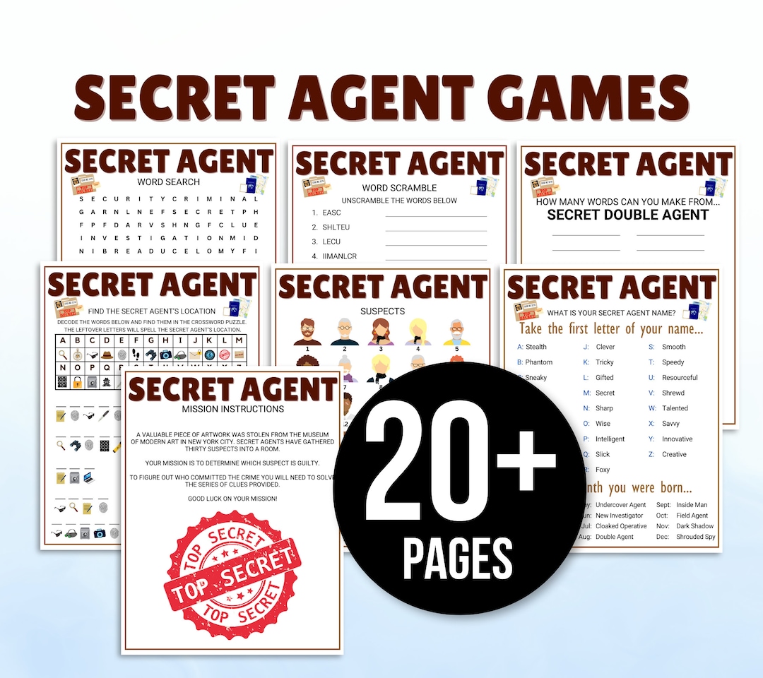 Secret Agent Games, Spy Games, Secret Agent Party Games, Secret Agent ...