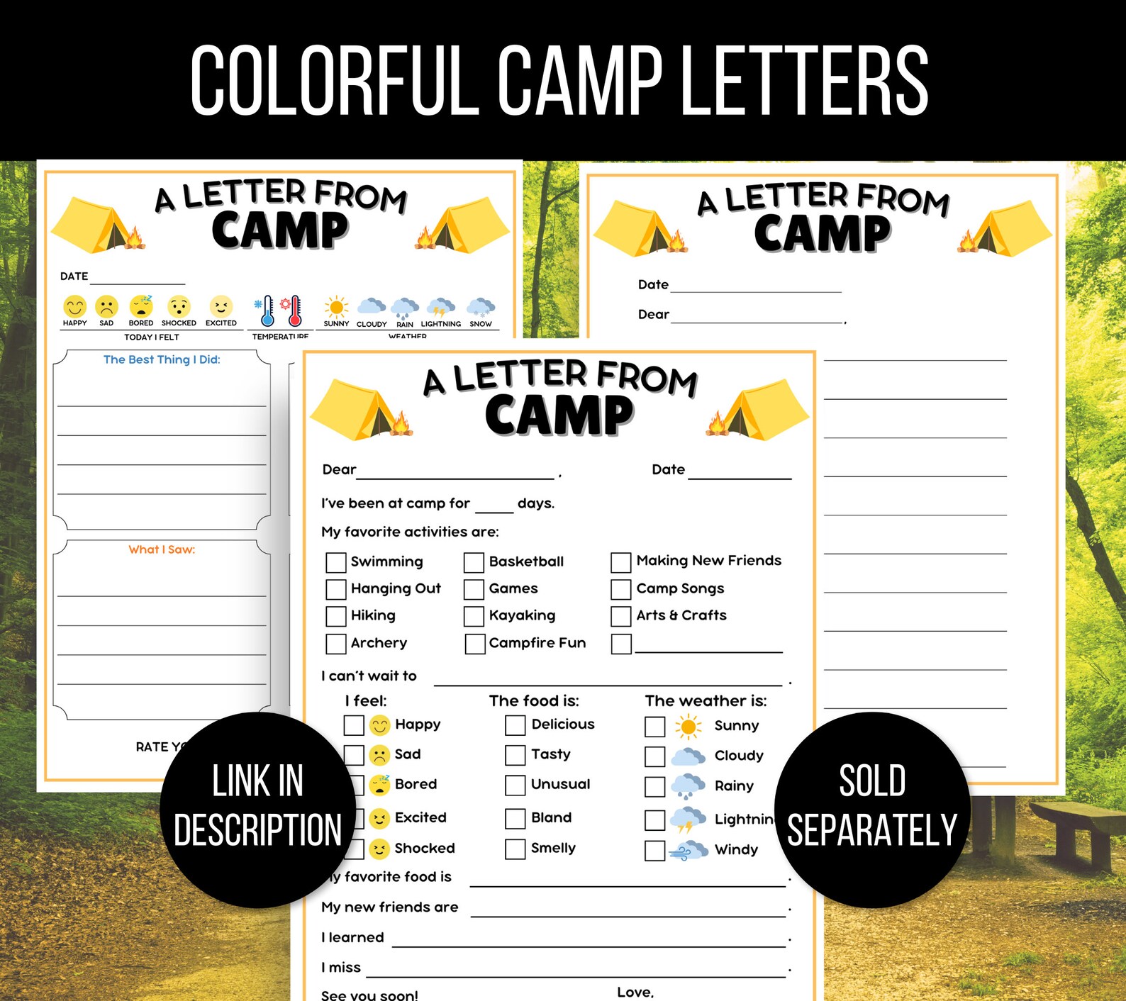 Letters From Camp, Summer Camp Letters, Printable Letter From Camp ...