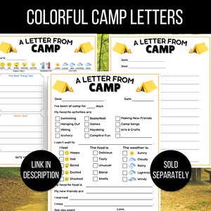 Letters From Camp, Summer Camp Letters, Printable Letter From Camp ...