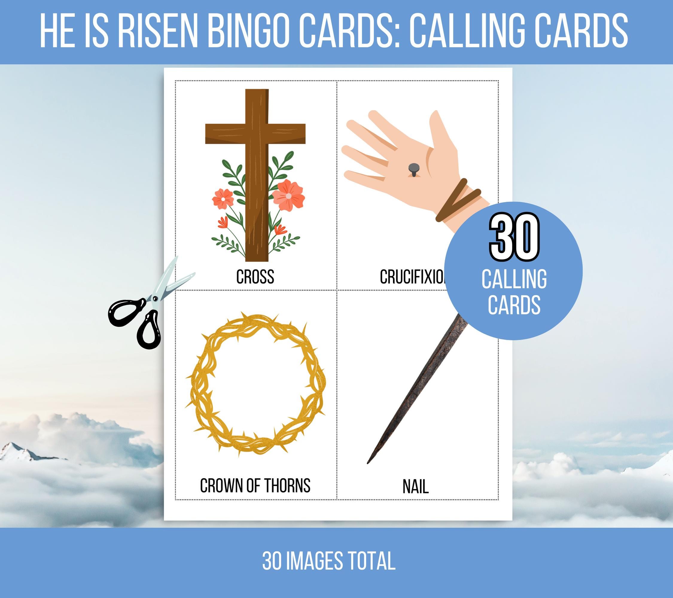 Resurrection Bingo, 50 Easter Bingo Cards, Easter Bible Bingo ...