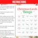 Christmas Carol Bingo, 50 Printable Christmas Carol Bingo Cards ...