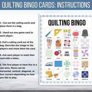 Quilt Bingo, 30 Printable Quilt Bingo Cards, Quilting Bingo, Quilting ...
