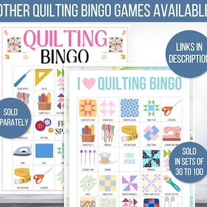 Quilt Bingo, 50 Printable Quilt Bingo Cards, Quilting Bingo, Quilting ...
