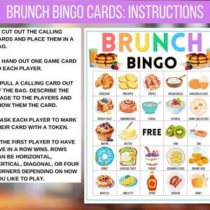 Brunch Bingo, 30 Printable Brunch Bingo Cards, Brunch Bingo Game, Breakfast Bingo, Food Bingo ...