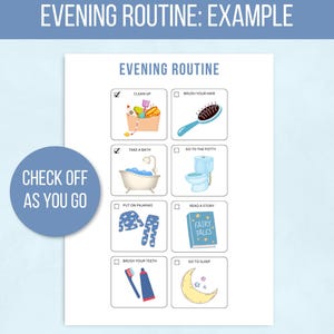 Kids Morning and Evening Routine Charts, Morning Routine for Kids ...