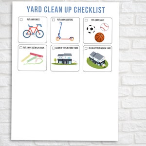 Kids Cleaning Checklist With Pictures, Kids Tidying Checklists, Kids ...