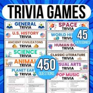 Pub Trivia Games Bundle, Trivia Night Games, Trivia Games Set, Family ...