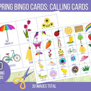 Printable Spring Bingo, 30 Spring Bingo Cards, Spring Activity for Kids ...