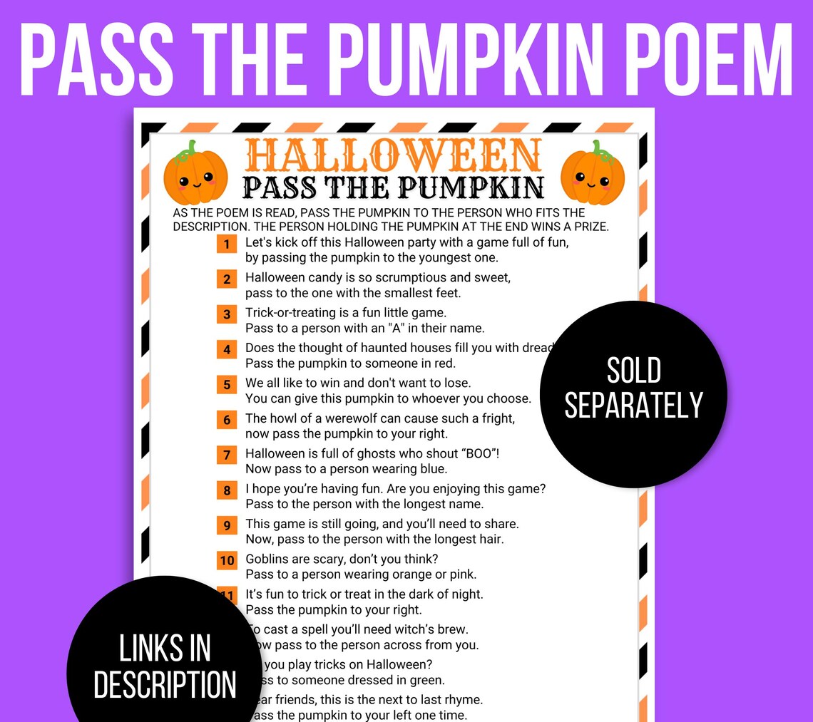 Halloween Left Right Game, Pass the Pumpkin Game, Halloween Left Right ...
