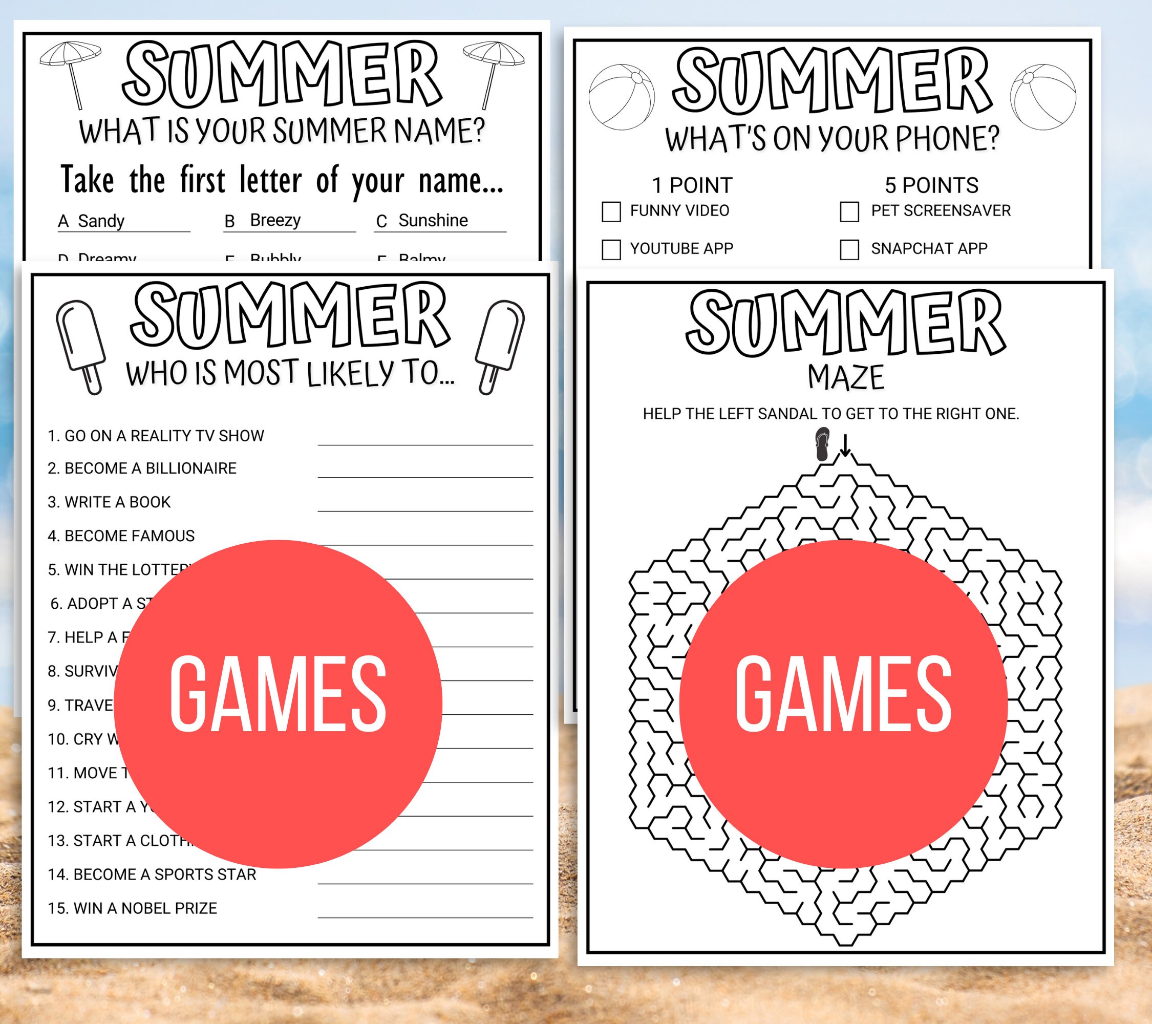 Summer Activities Bundle, Summer Activities for Kids, Fun Kids Summer ...
