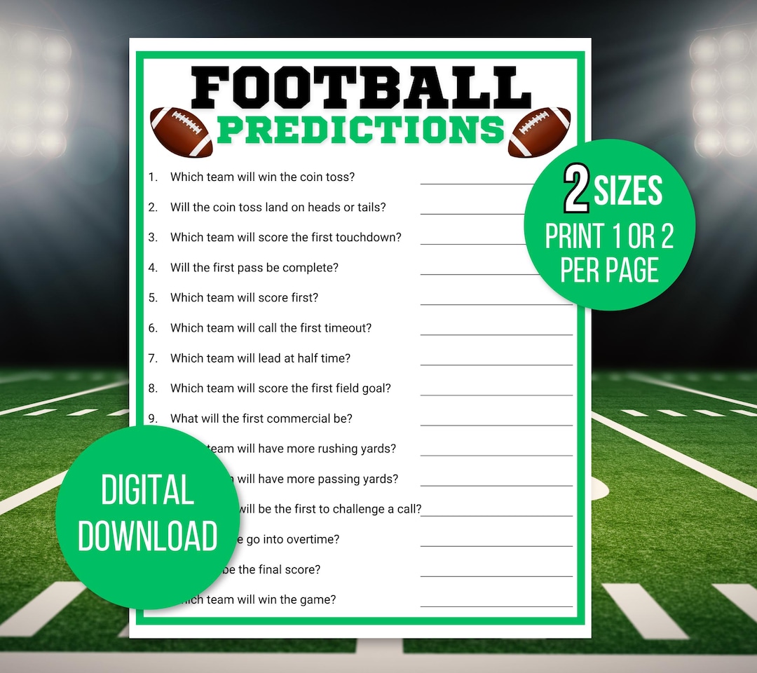 Football Game Predictions, Football Party Games, Football Game for ...