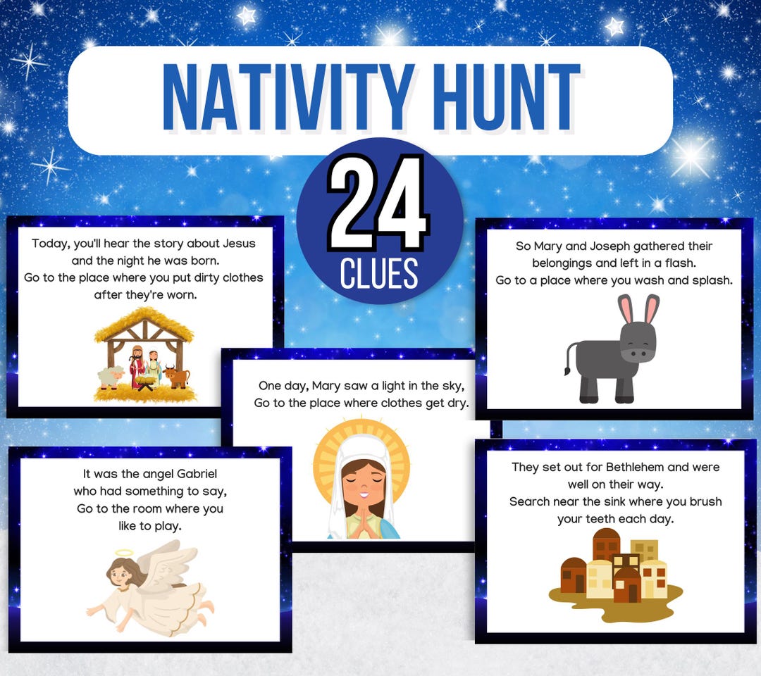 Nativity Treasure Hunt, Nativity Scavenger Hunt, Nativity Christmas ...