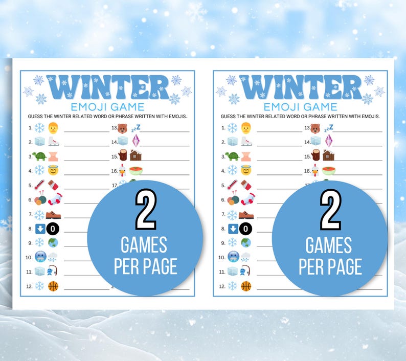 Winter Emoji Game, Emoji Winter Game, Winter Emoji Trivia Game, Emoji ...