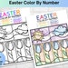 Easter Color by Number, 7 Printable Easter Coloring Pages, Easter ...