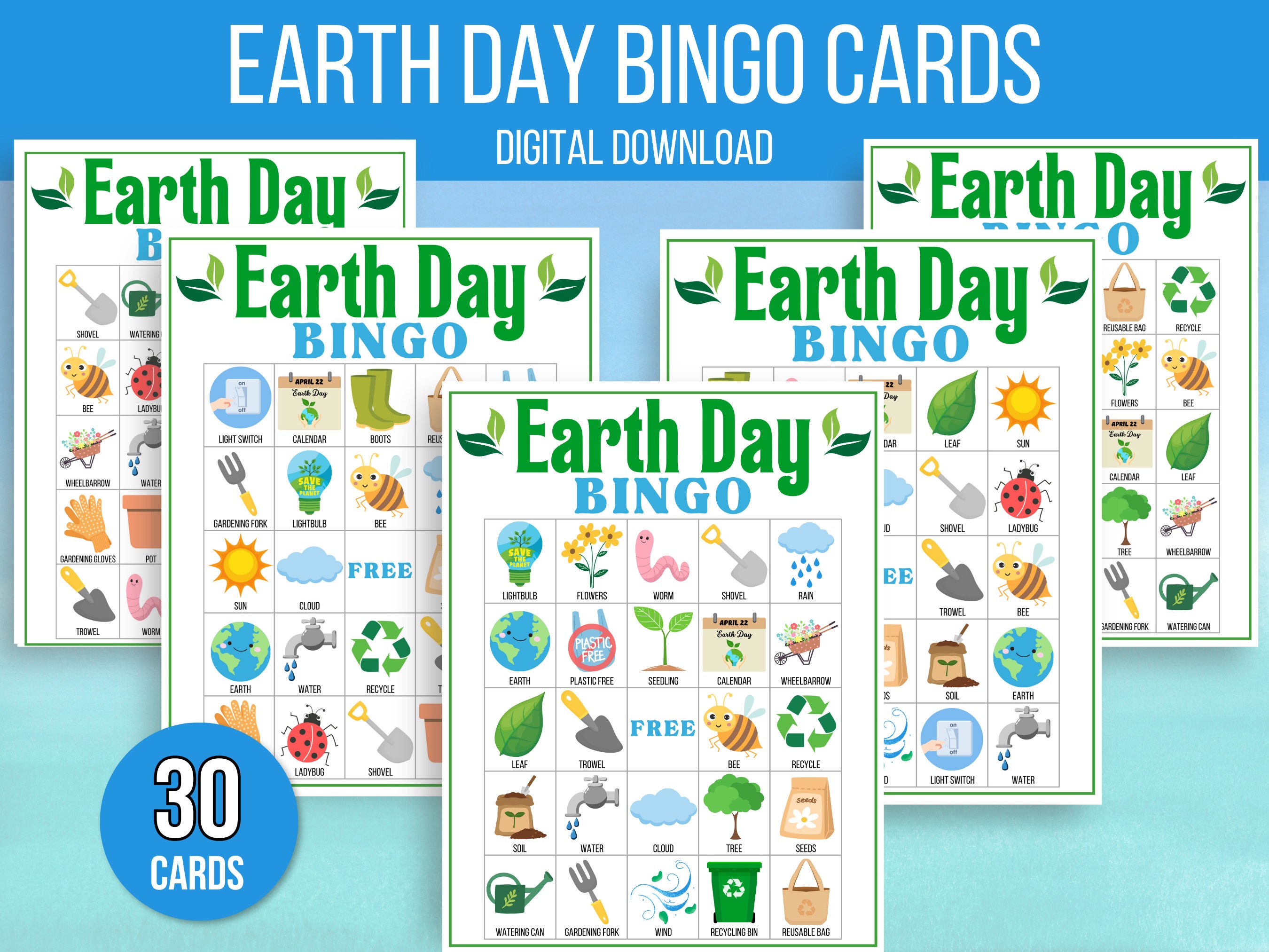 Earth Day Bingo, Earth Day Game, Earth Day Party Activity, Earth Day ...